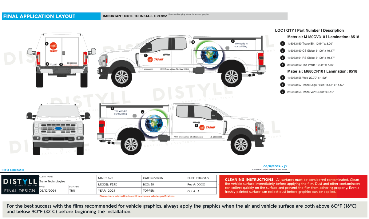 Trane, Ford, F250, SuperCab, 8ft Box, 2024, Spots, Walk-in Topper – Distyll